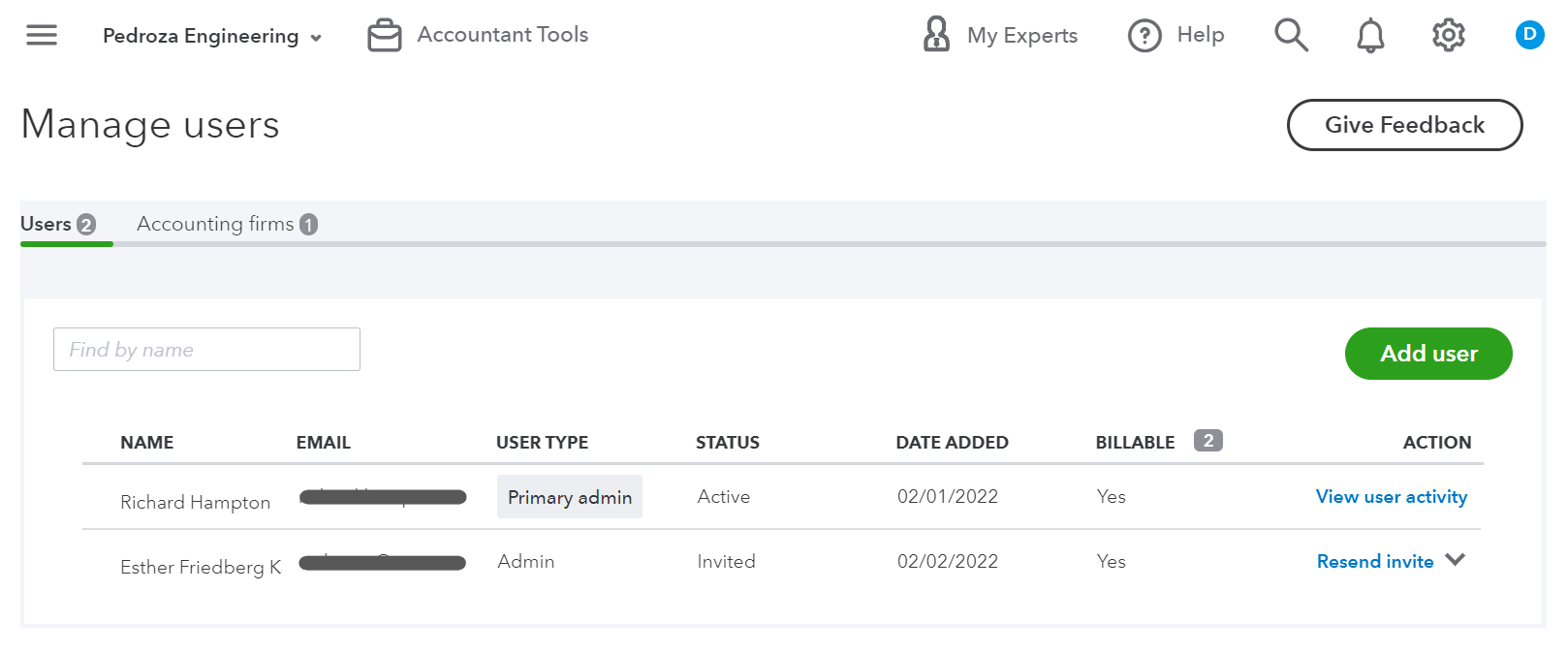 Set up users and permissions – Online Bookkeeping